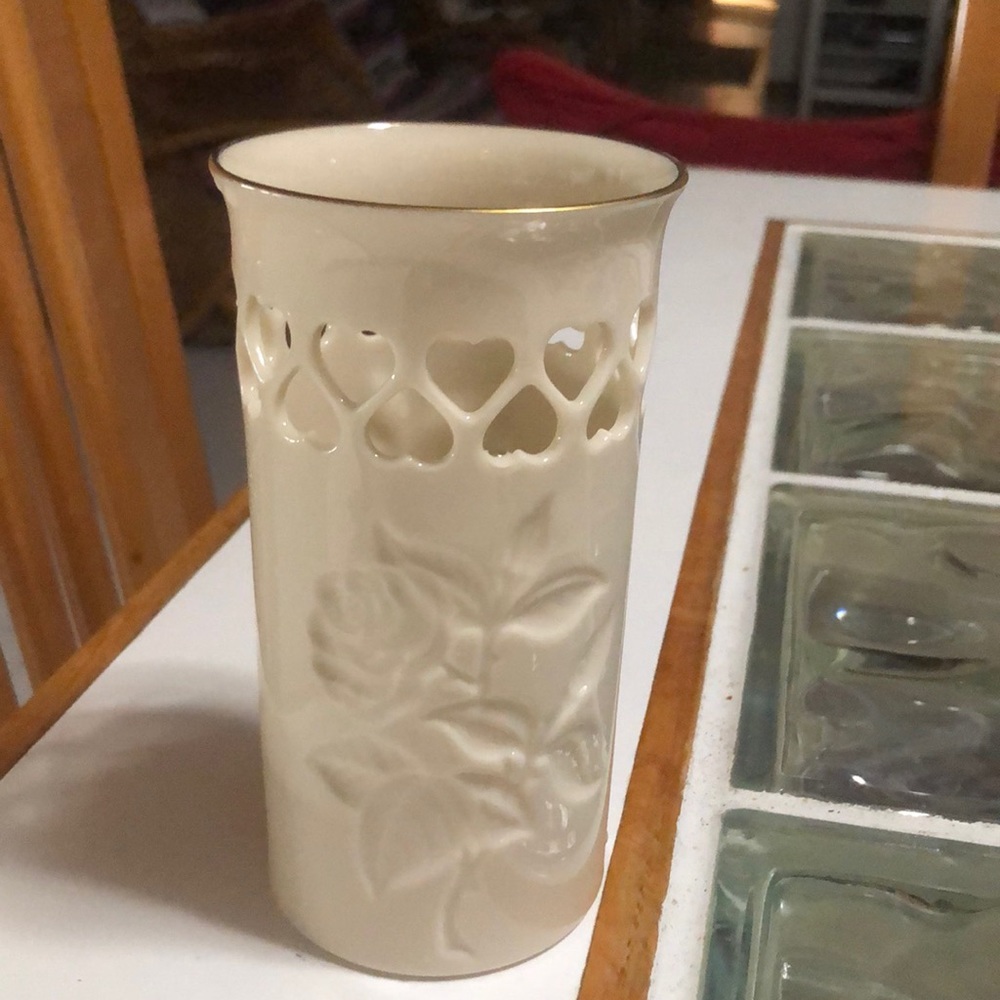Vintage Lenox Cut Out Heart Vase Collection With Impr… - Gem